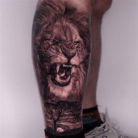 Roaring Lion Tattoo Stencil