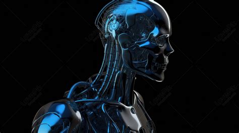 검정색 배경의 X레이에서 인공 지능 사이보그 또는 로봇의 놀라운 3d 렌더링 컴퓨터 기술 배경 자동적 인 배경 놀라 배경
