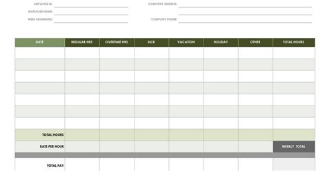 Timesheet Template Google Docs