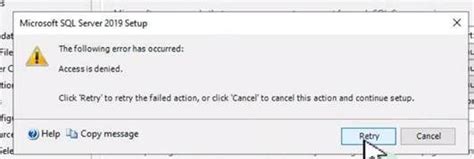 Sql Server Installation Failed “access Is Denied” When Validating Sql