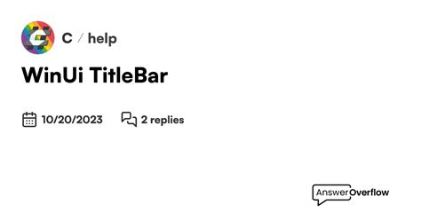 Winui Titlebar C