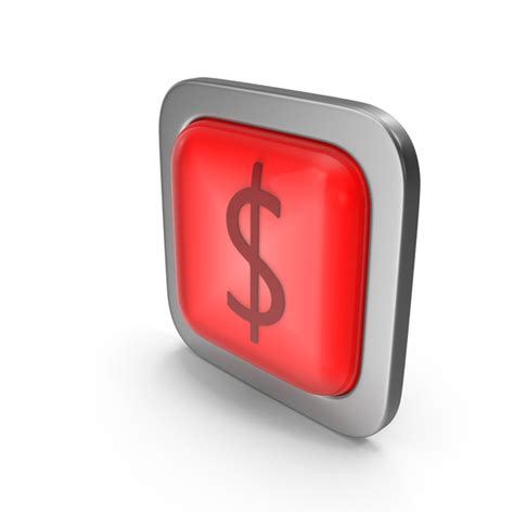 Red Square Dollar Button Icon 3d Object 2395578391 Shutterstock