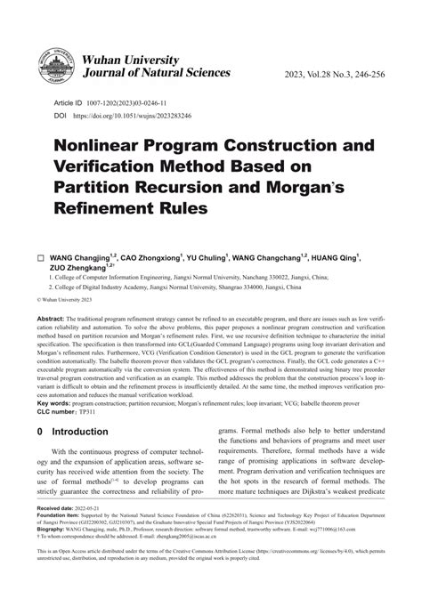 Pdf Nonlinear Program Construction And Verification Method Based On