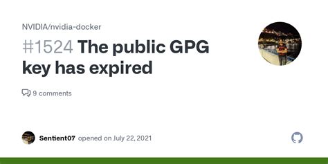 The Public GPG Key Has Expired Issue 1524 NVIDIA Nvidia Docker