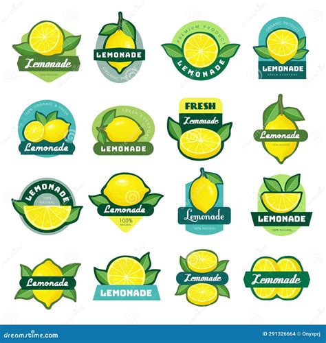 Lemonade Labels Sticky Decorative Tags Or Badges With Lemon Pictures