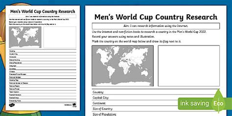 Editable Men S World Cup Country Fact File Teacher Made
