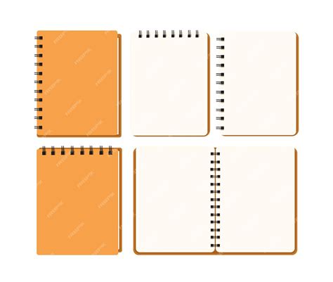 Premium Vector Set Of Spiral Notepad Vector Illustration