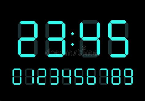 Digital Clock Numbers Green Retro Calculator Symbols Lcd Monitor Characters And Scoreboard