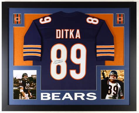 Mike Ditka Signed Custom Framed Jersey Display Jsa Pristine Auction
