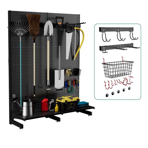 Jwx Garage Pegboard Tool Organizer Free Standing Organizer