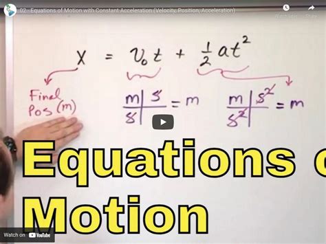 Constant Acceleration Equation