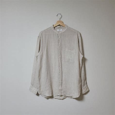 Uniqlo U 유니클로 남성 차이나카라 린넨 마 셔츠 M 헬로마켓