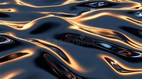 Abstract Liquid Metal Surface With Orange Glow Stock Illustration Illustration Of Dark
