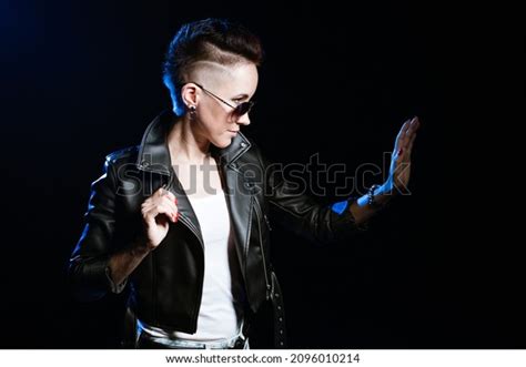 Sexy Rockstyle Girl Short Hair Black Stock Photo Shutterstock