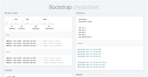 Bootstrap Cheatsheet