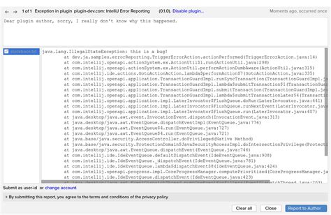 How To Implement Error Reporting In An Intellij Plugin Plugin Dev