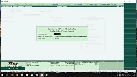 Excel To Tally Gst Stock Item Full Import Tdl For Tally Erp 9