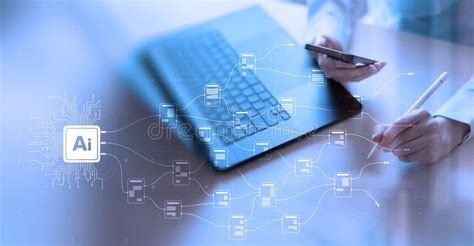 Artificial Intelligence And Data Processing Integration Document Management Automation Stock