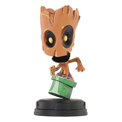 Marvel Animated Statue Groot In Pot 10cm Hobby Figures