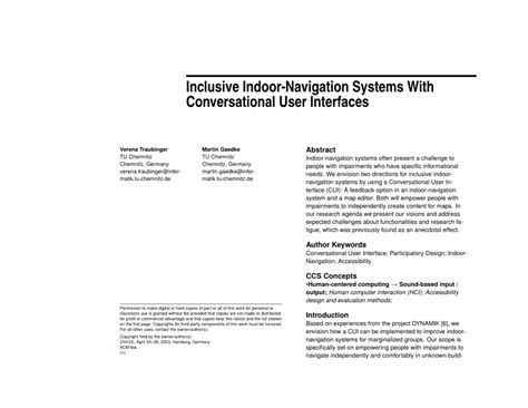 Pdf Inclusive Indoor Navigation Systems With Conversational User Interfaces