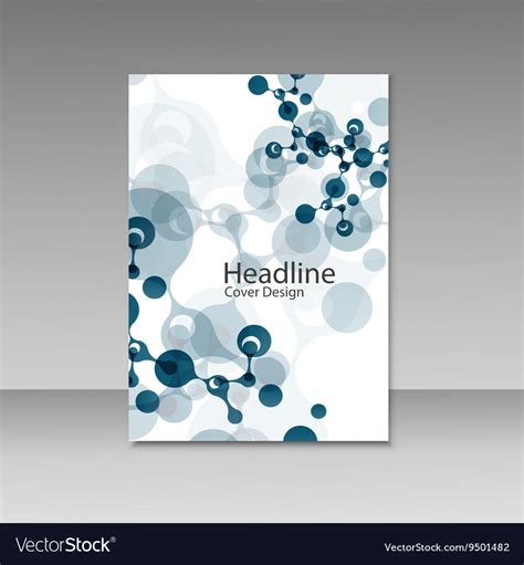Abstract Molecules Brochure Design Cover Vector Image