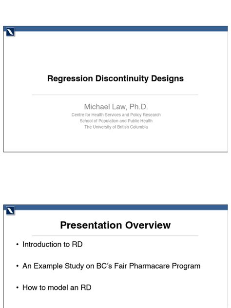 Michael Law Regression Discontinuity Designs 2022 Pdf Regression