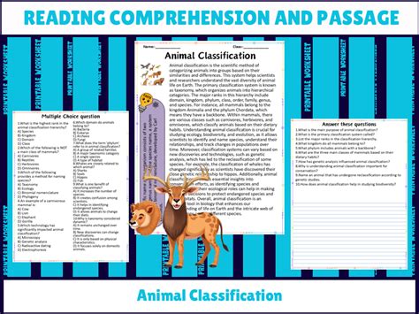 Exploring Animal Classification Insightful Reading Passage And Engaging