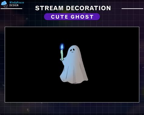 Animated Cute Ghost Stream Decoration Witchy Ghost Halloween Kawaii
