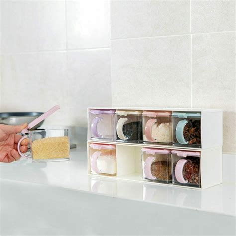 Badu Bg Комплект кухненска кутия за подправки Буркани за подправки Подправка Захар Контейнер за