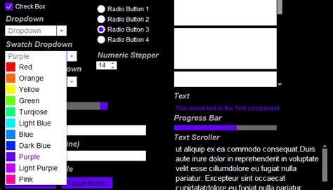 nicecomps as3 ui components for flash purple squirrels