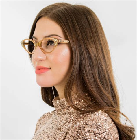 Rust Rhinestone Cat Eye Glasses Rhinestone Cateye Frames Etsy