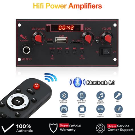20w Amplifier Dc 5v Bluetooth Decoder Board 6 5mm Microphone Fm Radio