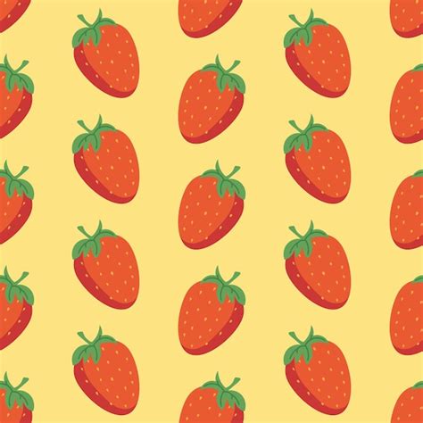 Premium Vector Seamless Hand Drawn Pattern Strawberry Vector Pattern Premium Vector Seamless Hand Drawn Pattern Strawberry Vector Pattern