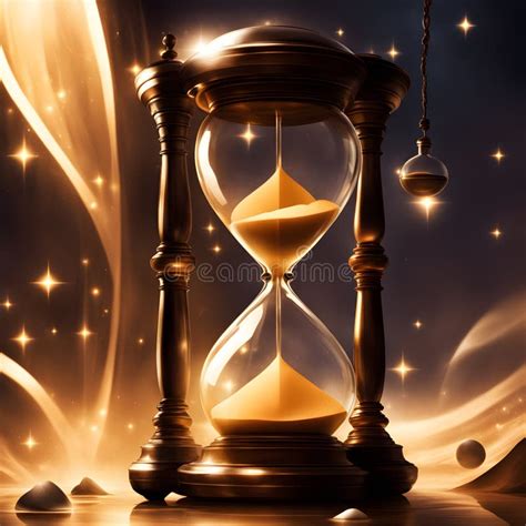 wooden sandclock ai generatet stock illustration illustration of