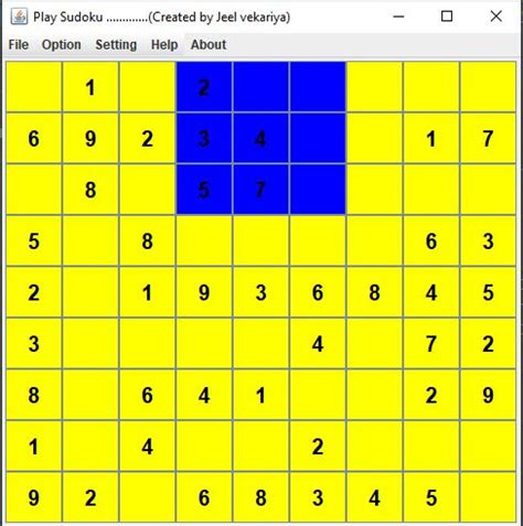 SUDOKU GAME In JAVA Programming