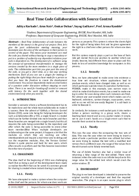 Pdf Real Time Code Collaboration With Source Control