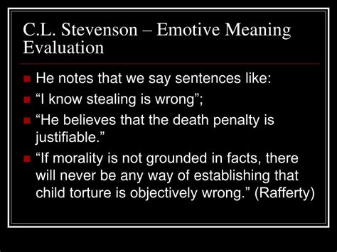 Ppt C L Stevenson Emotivism Powerpoint Presentation Free Download Id 4367060