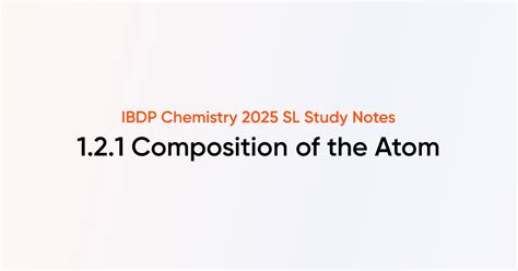 Composition Of The Atom 121 Ib Dp Chemistry Sl 2025 Notes