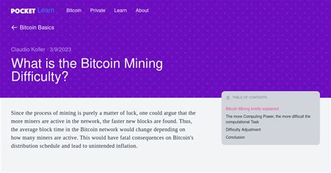The Bitcoin Mining Difficulty Simply Explained Pocket