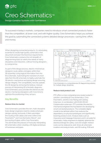 PTC Creo Schematics PTC PDF Catalogs Technical Documentation Brochure