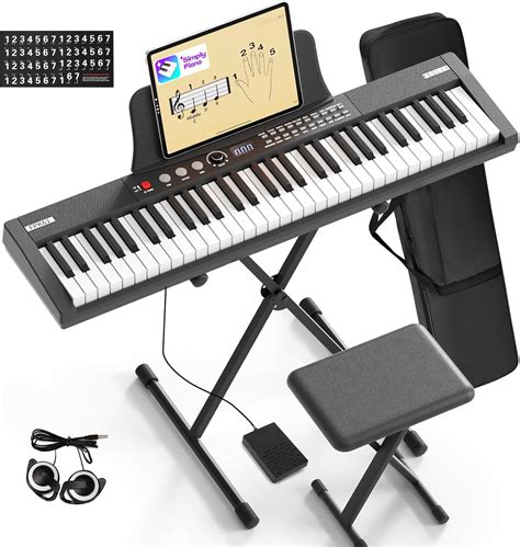Fesley X Electric Piano Keyboard With Pedal Portable 61 Full Size Key Digital Piano