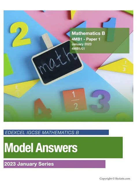 Edexcel Igcse Mathematics B 4mb1 Paper 1 － January 2023 Model Answers