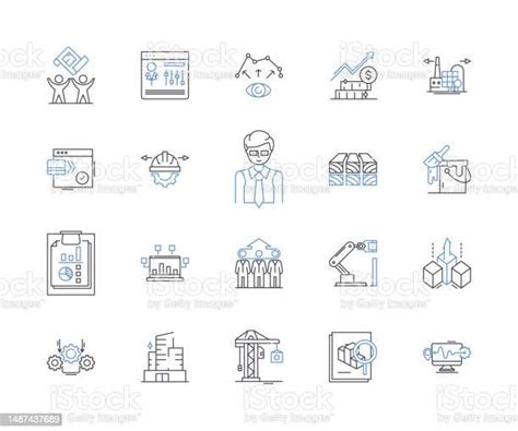 형성 비즈니스 라인 아이콘 컬렉션입니다 전략 컨설팅 계획 개발 관리 리더십 혁신 벡터 및 선형 그림 기업가 정신 브랜딩 Nerking 개요 표지판 세트 개발에 대한 스톡