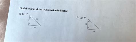 Solved Find The Value Of The Trig Function Indicatedtata