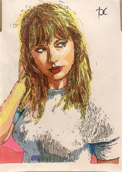 This Is My Latest Coloured Ink Portrait Of Taylor Swift Using