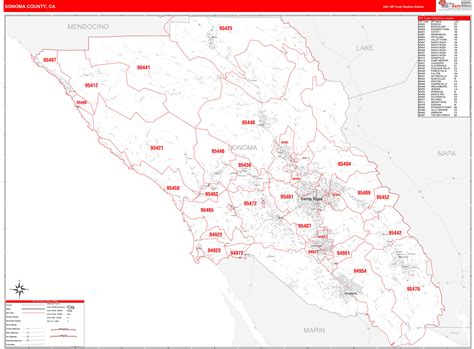 Sonoma County Zip Code Map
