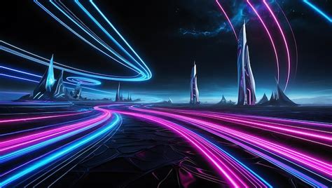 Dynamic 3d Colorful Light Beams And Speed Trails Background Generative Ai Premium Ai Generated