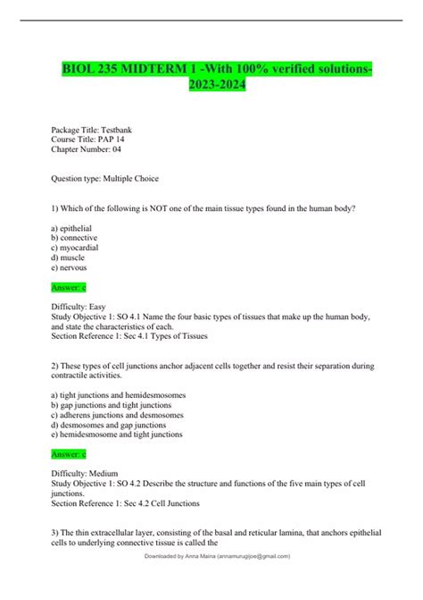 BIOL MIDTERM With Verified Solutions BIOL BIOL Stuvia US