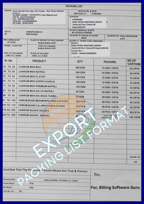 Export Invoice Formats ~ Manan Enterprise