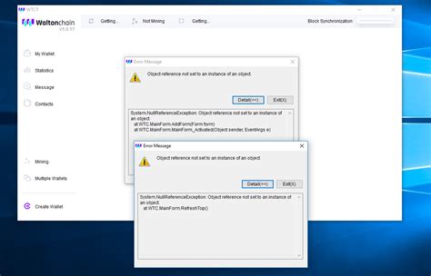 Help Wallet Error Message When Trying To Open Program Rwaltonchain
